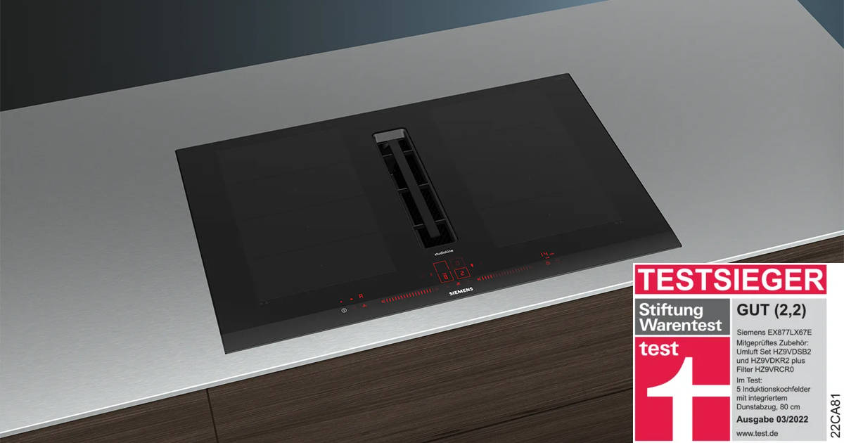 Bếp Từ Kết Hợp Hút Mùi Siemens IQ700 EX877LX67E - 80CM - NK Đức & EU